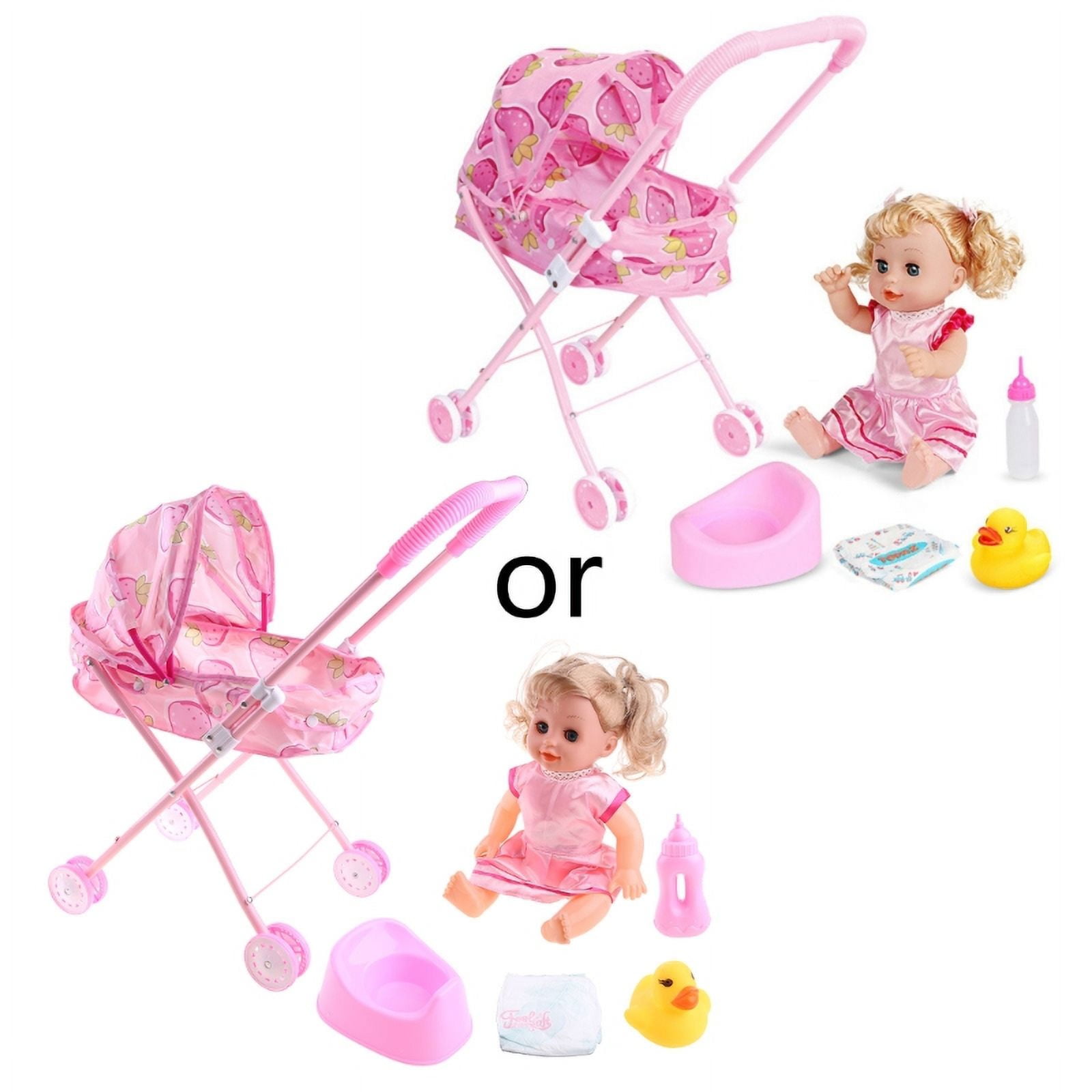 TRINGKY Cute Baby Stroller Trolley for Doll for Toddler Pretend for ...