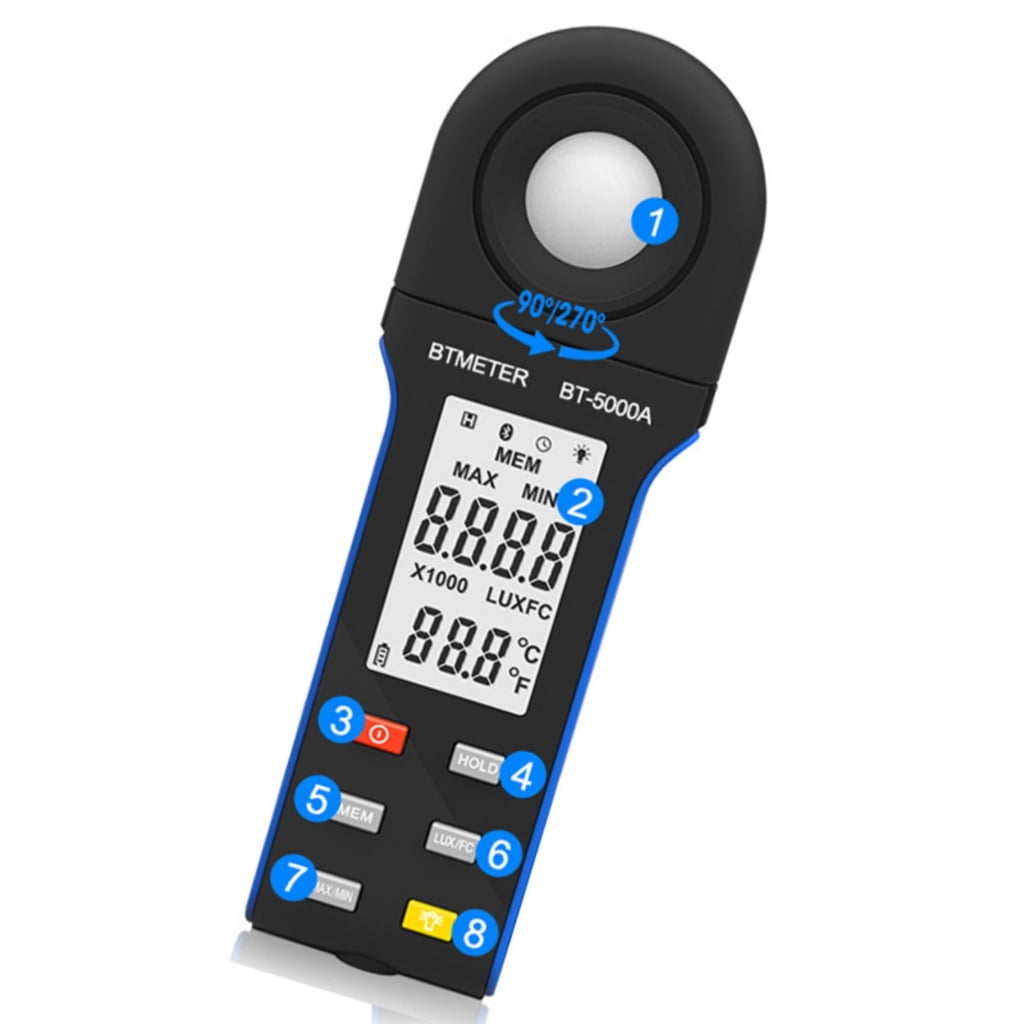 TRINGKY Digital Light Illuminance Meter Luxmeter With App And Wide ...