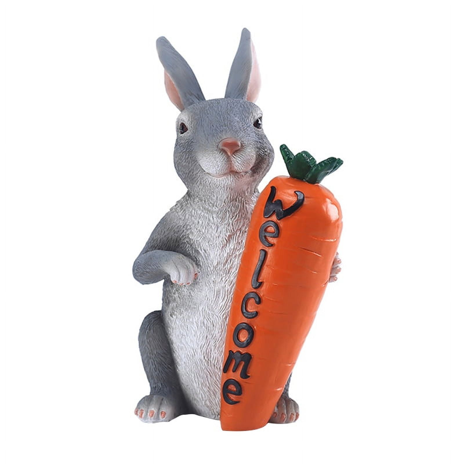 TRINGKY Polyresin Bunny with Carrot Decorations Spring Easter Decor ...