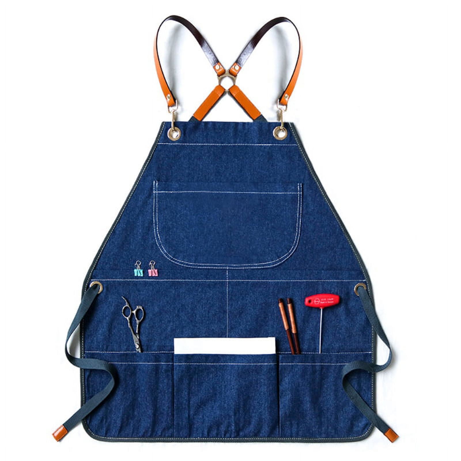TRINGKY Professional Solid Adjustable Denim Apron Kitchen Aprons for ...