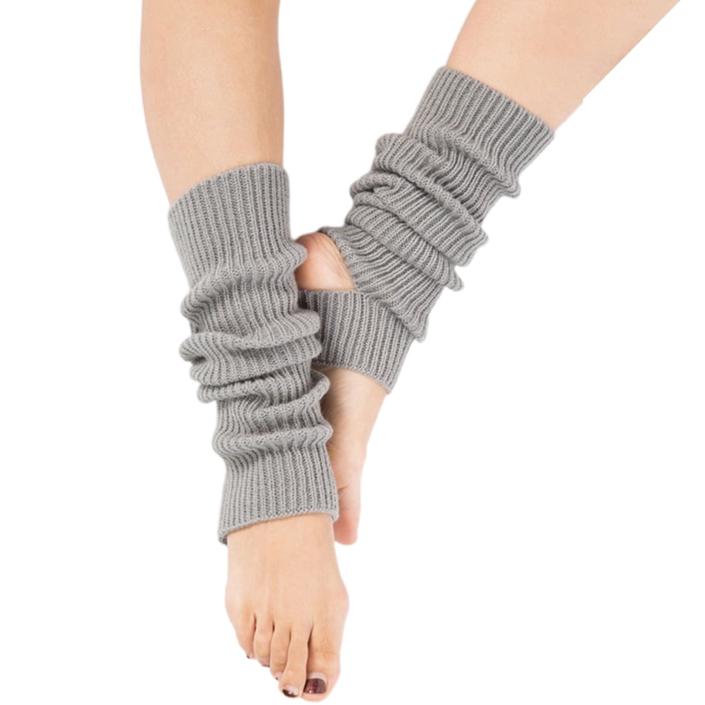 TRINGKY Stirrup Leg Warmers Boot Cuffs Ribbed Knit Toeless Dance Yoga ...