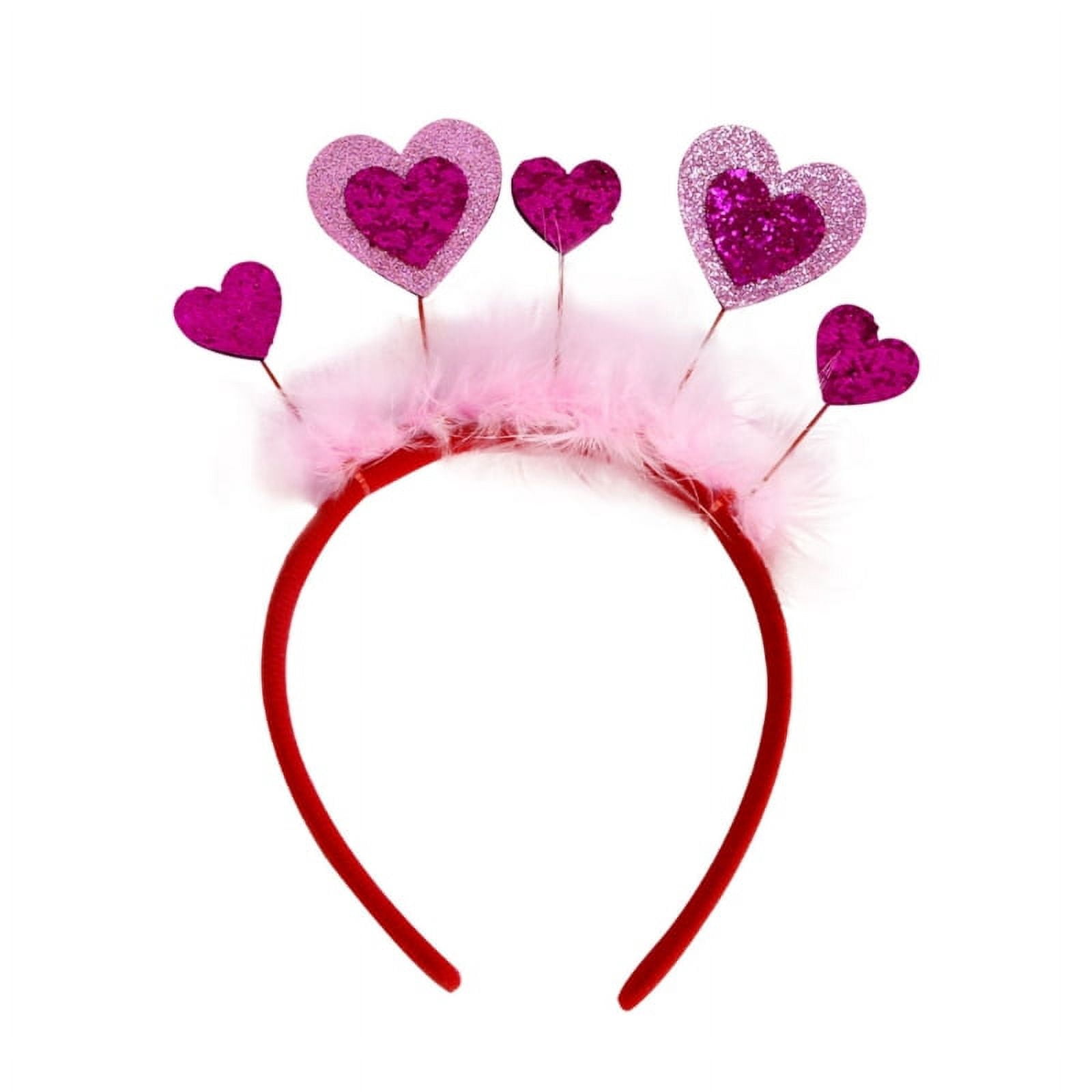 TRINGKY Valentine's Day Heart Headband Glitter Headbopper for Valentine ...