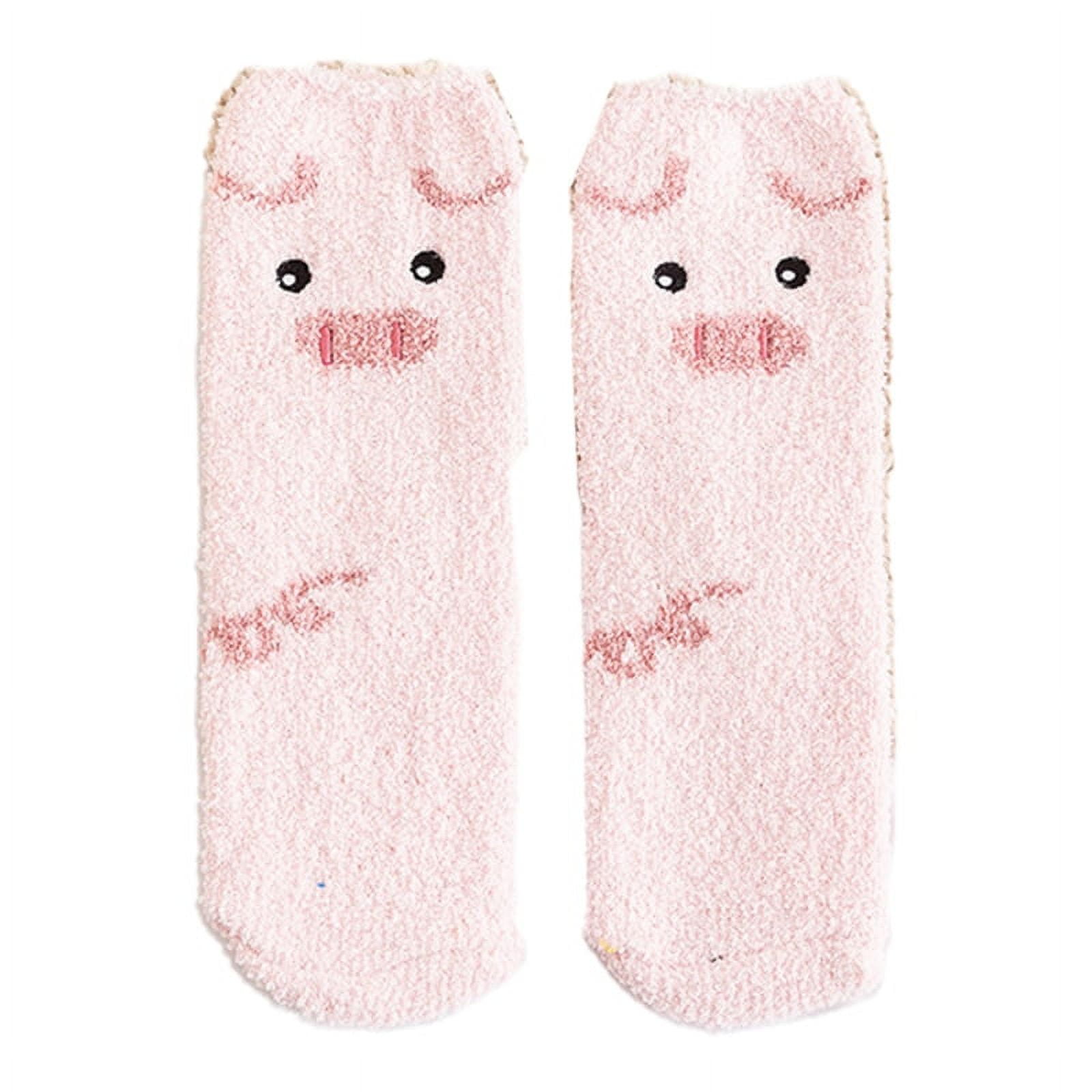 TRINGKY Women Cartoon Animal Winter Fuzzy Slipper Socks Cute Panda Dog ...