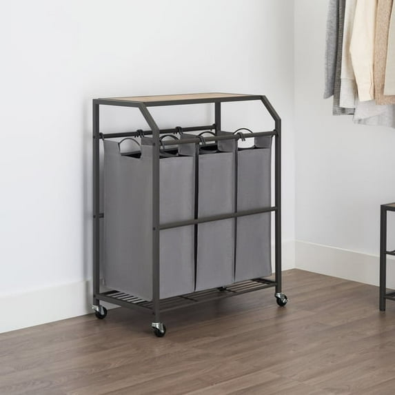 TRINITY 3-Bag Laundry Cart With Flip Top - Walmart.com