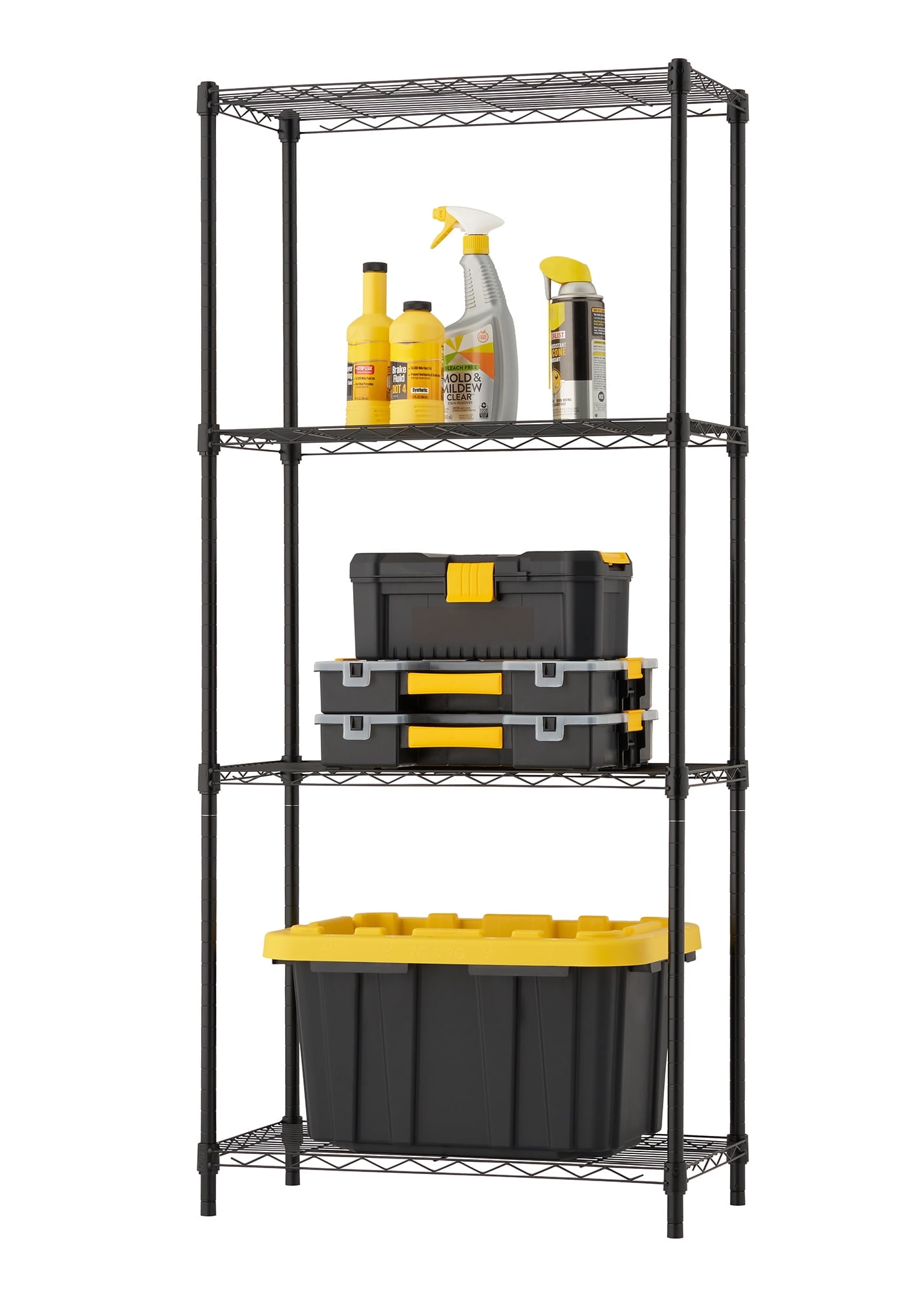 TRINITY BASICS 4-Tier NSF 24"x12"x53.5" Wire Shelving Rack / Black ...