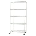 TRINITY BASICS EcoStorage 5 Tier Adjustable Wire Shelving w/ Wheels ...