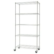 TRINITY EcoStorage 5-Tier Modular Wire Shelving with Baskets and Wheels ...