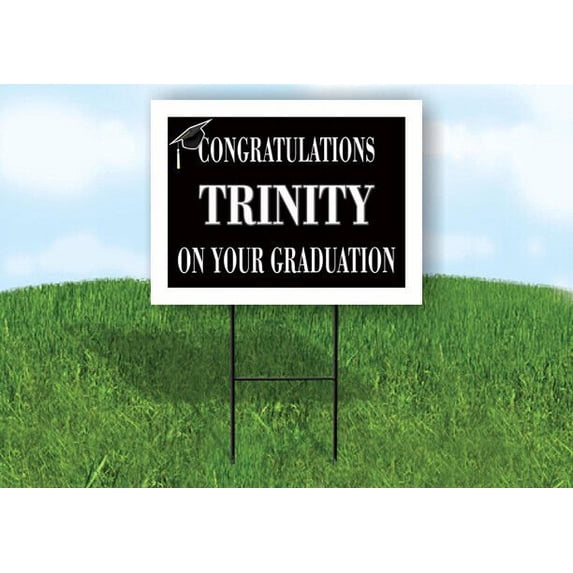 TRINITY CONGRATULATIONS GRADUATION 18 in x 24 in Yard Sign Road Sign ...