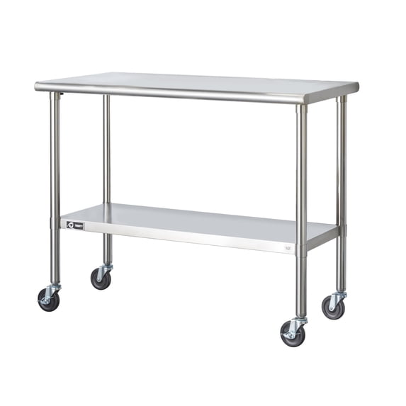 TRINITY EcoStorage 48-Inch Stainless Steel Prep Table, Adjustable Shelf ...