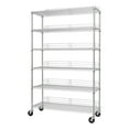 TRINITY EcoStorage 6 Tier Adjustable Wire Shelving with Wheels, Chrome ...