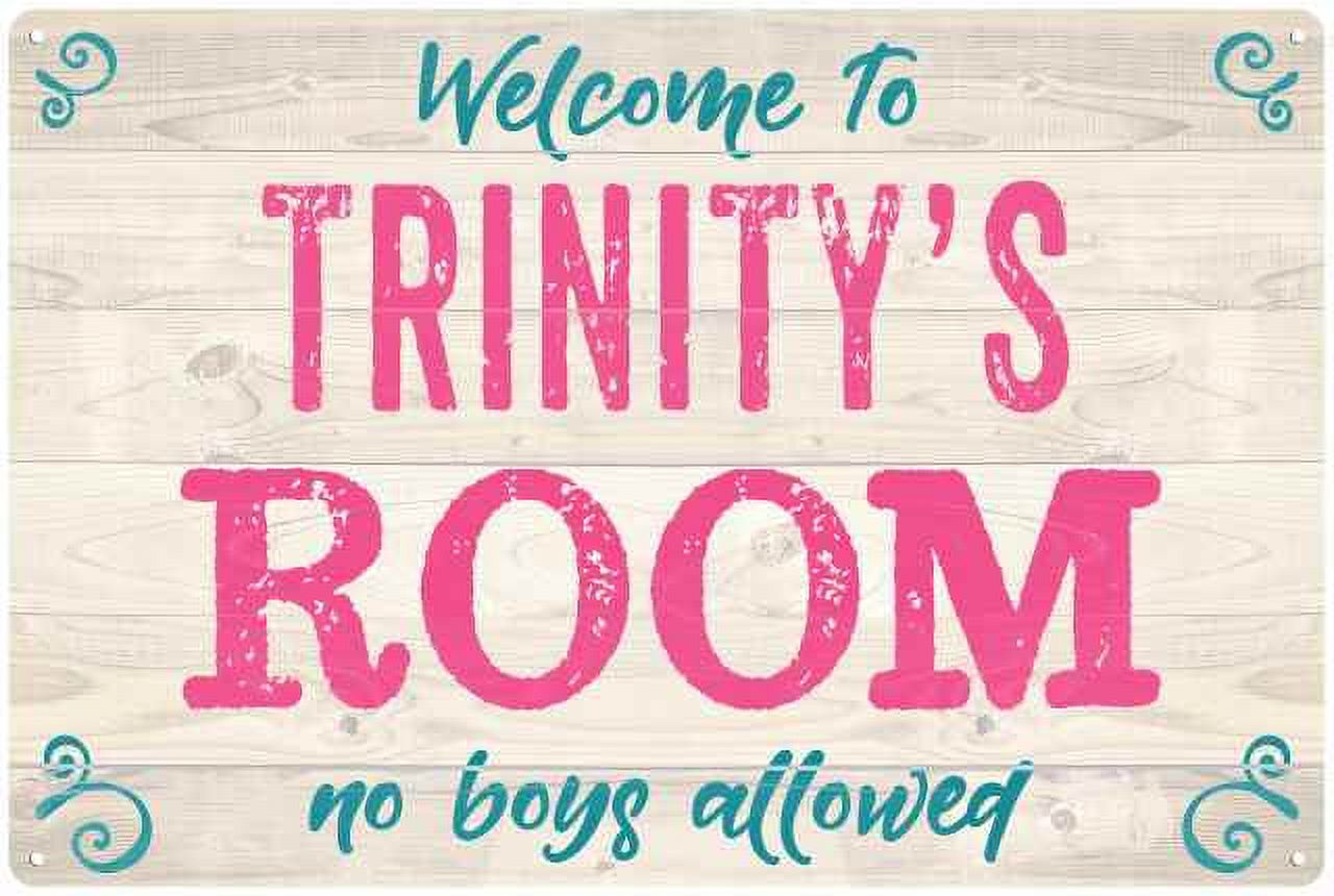 TRINITY'S Room Kids Bedroom Sign 8x12 Metal Sign 208120089160 - Walmart.com