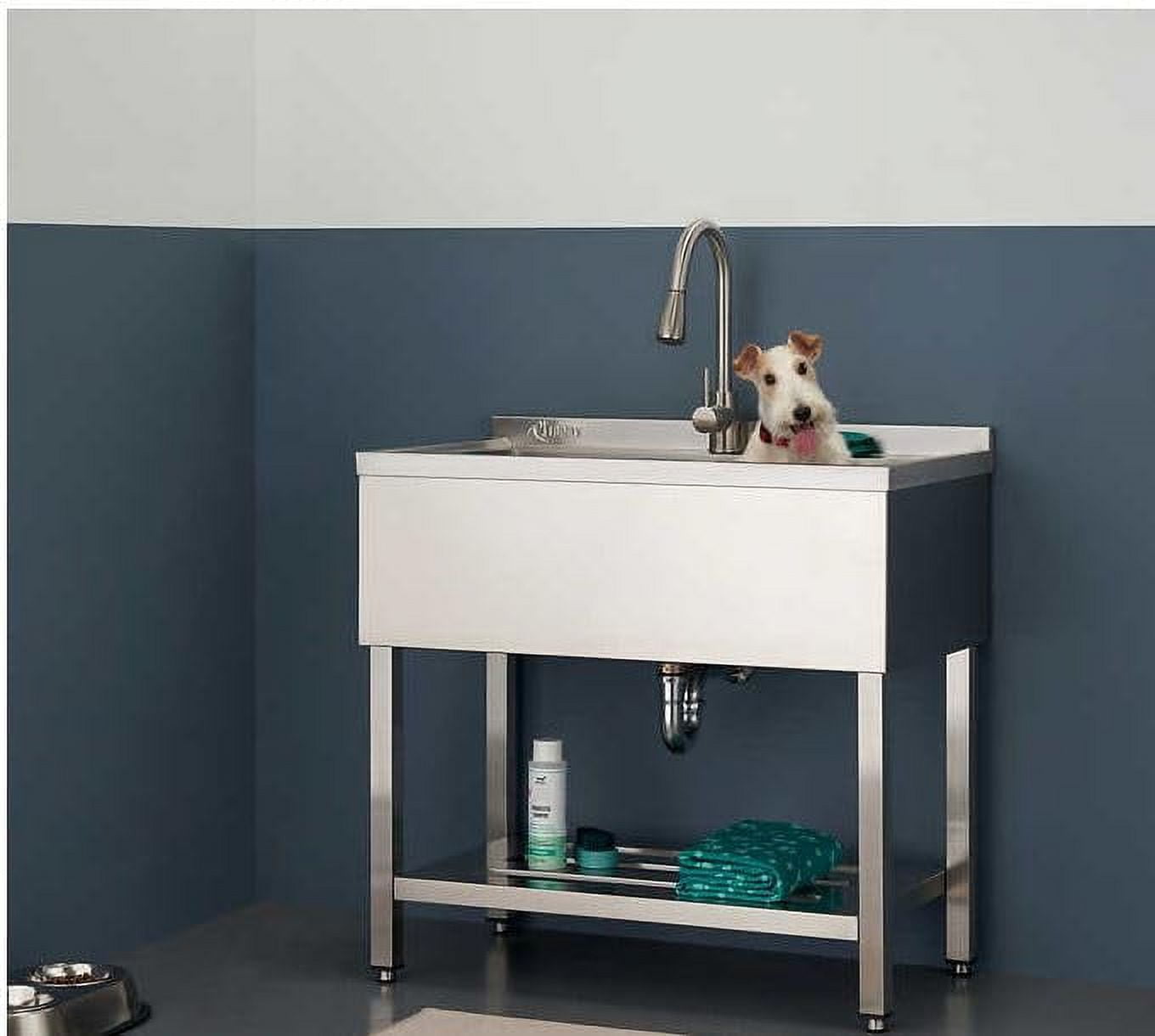 "TRINITY Standalone Kitchen Stainless Steel Utility Sink, Single Bowl ...