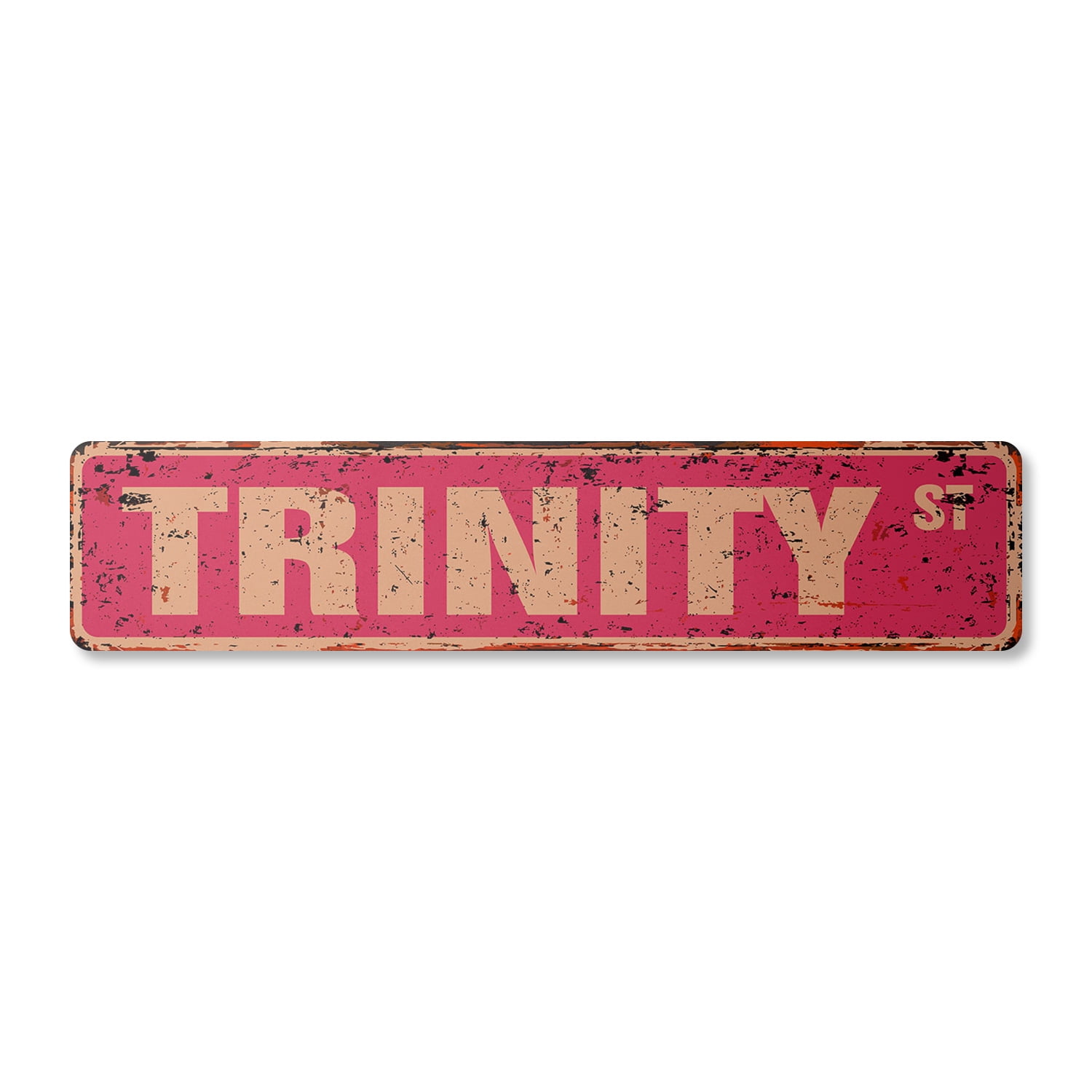 TRINITY Vintage Plastic Street Sign Childrens Name Room Sign | Indoor ...