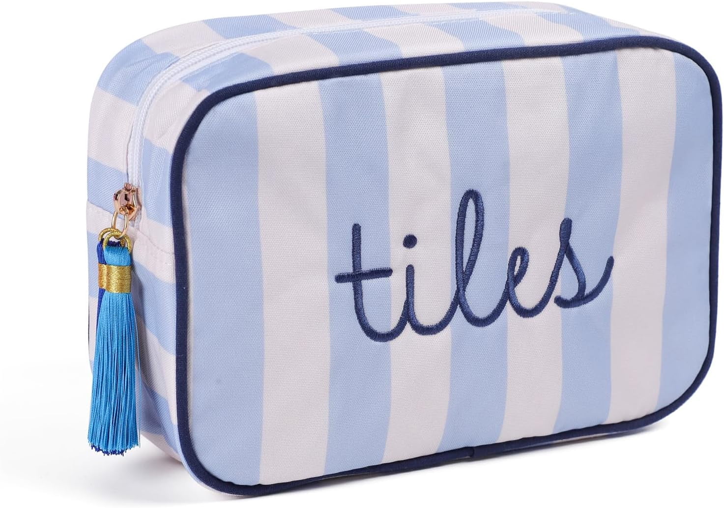 TRINKA Mahjong Tile Bag for American 166 Tiles, Blue White Striped ...