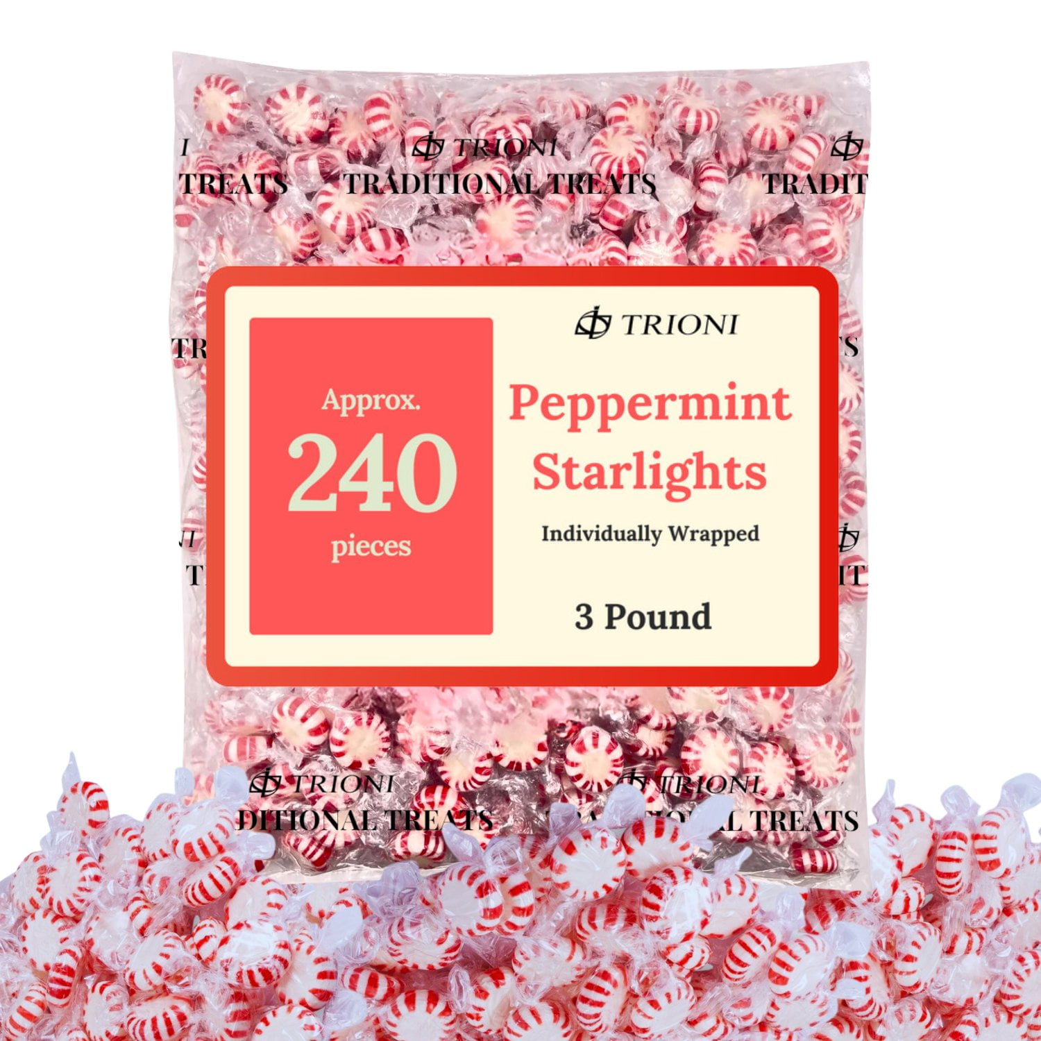 TRIONI Starlight Peppermint Candy Individually Wrapped - 3LB - Walmart.com