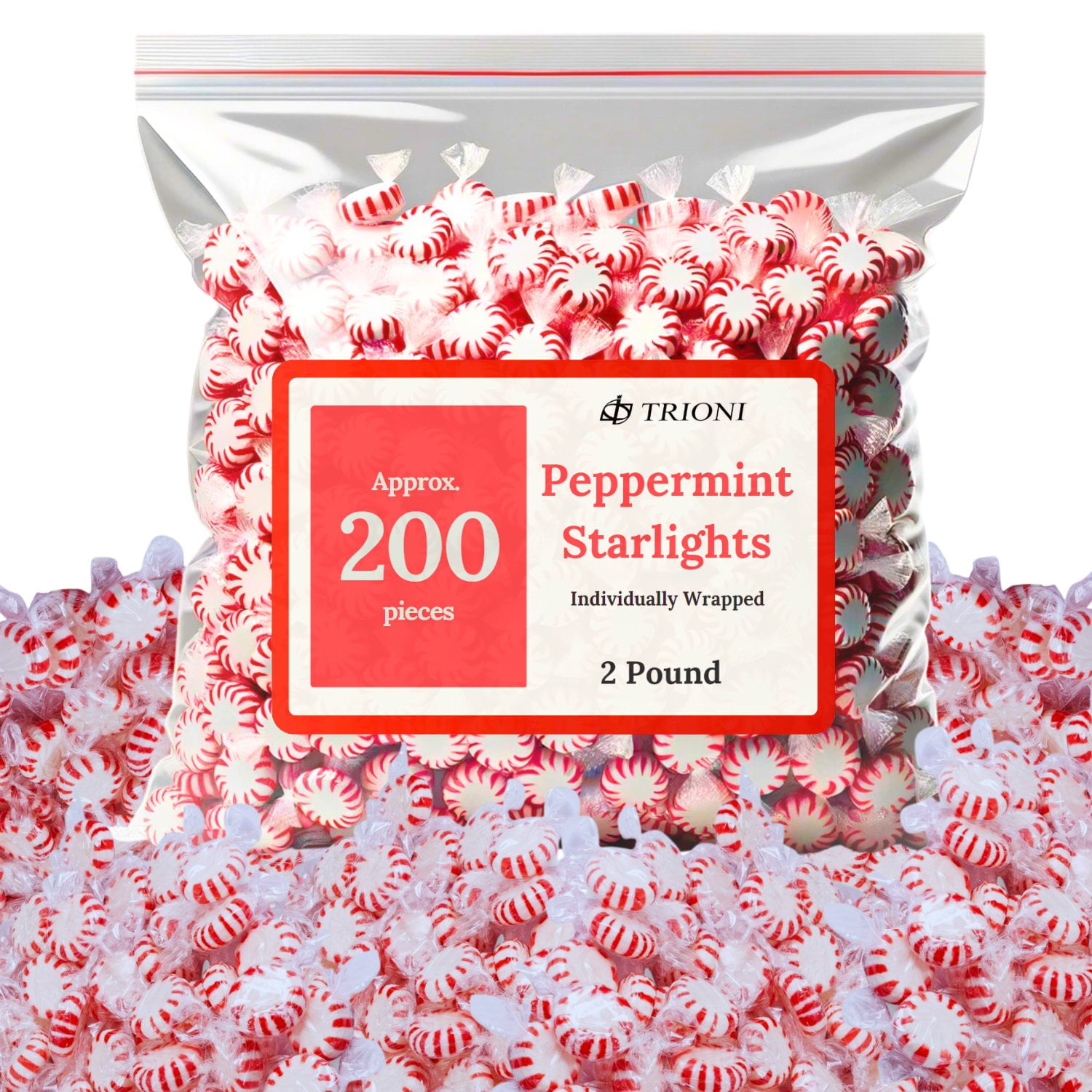 TRIONI Starlight Peppermint Candy Mints Individually Wrapped - 2LB ...