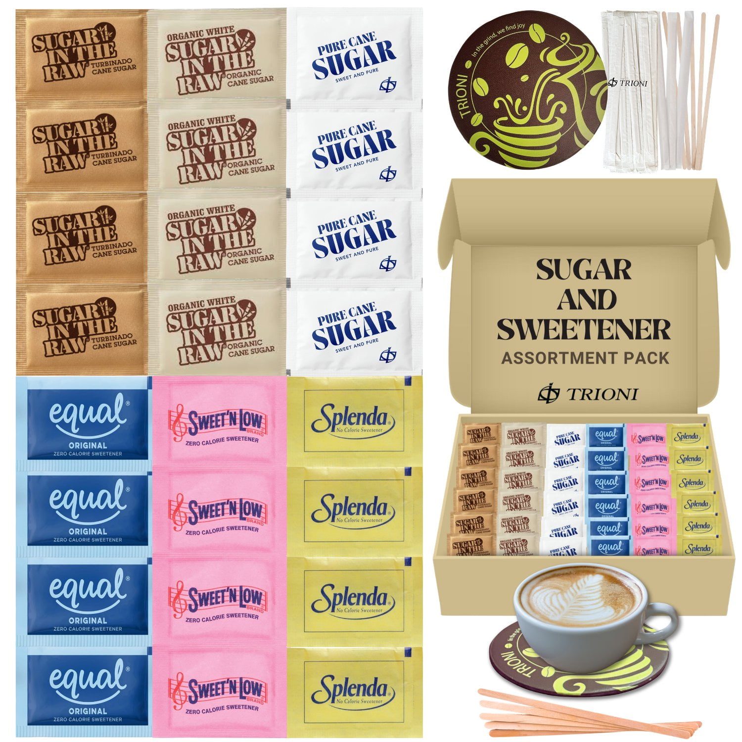 Sweetener Packets and Sugar Packets Assortment - 421 ct of Sugar in the ...