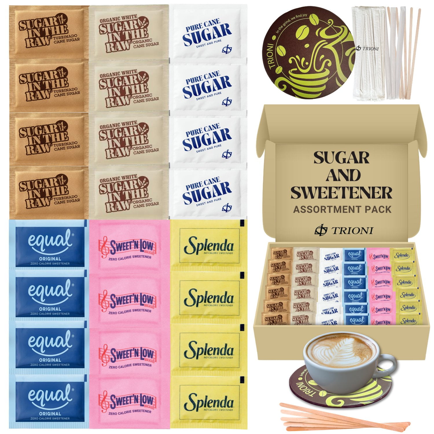 Sweetener Packets and Sugar Packets Assortment - 741 ct of Sugar in the ...