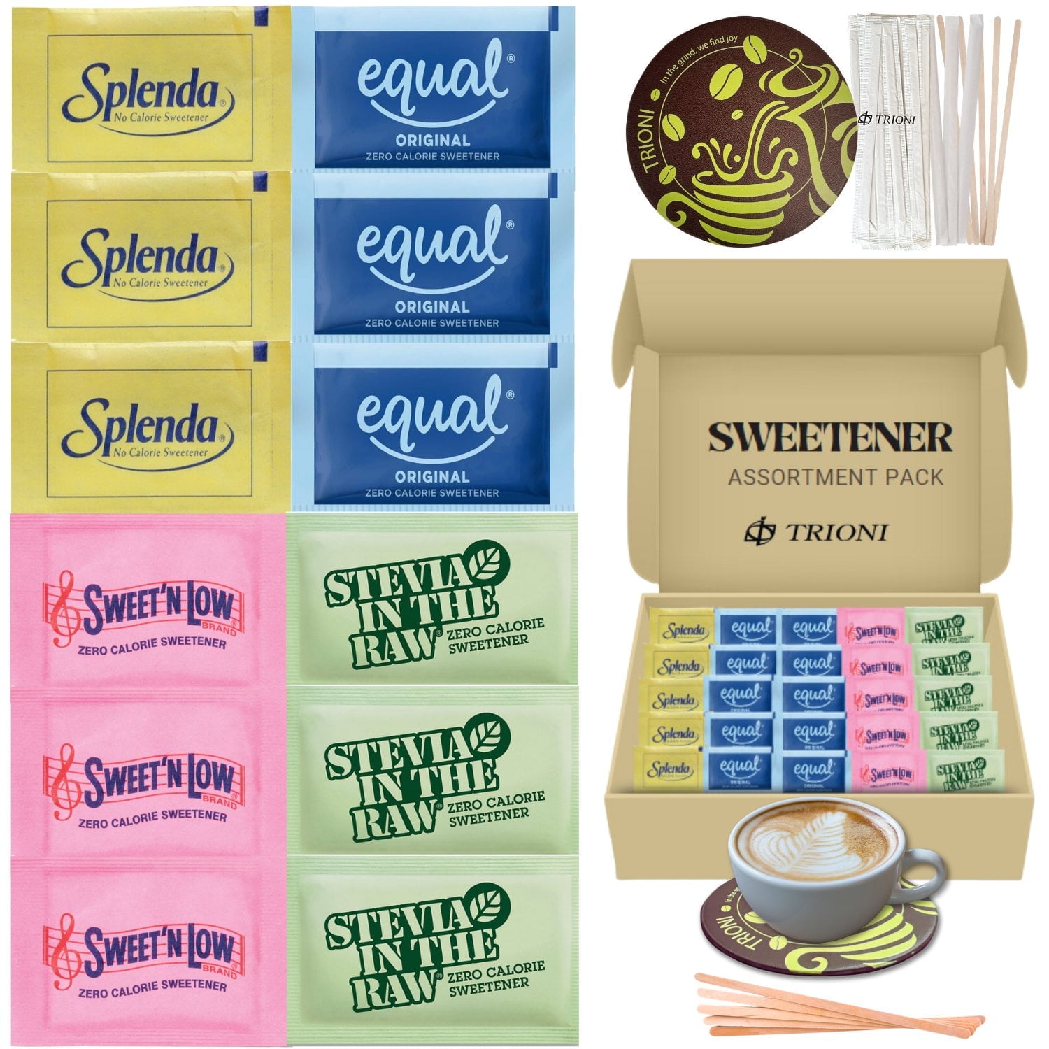 Sweetener Packets Assortment - 421 ct of Stevia in the Raw, Sweet n Low ...
