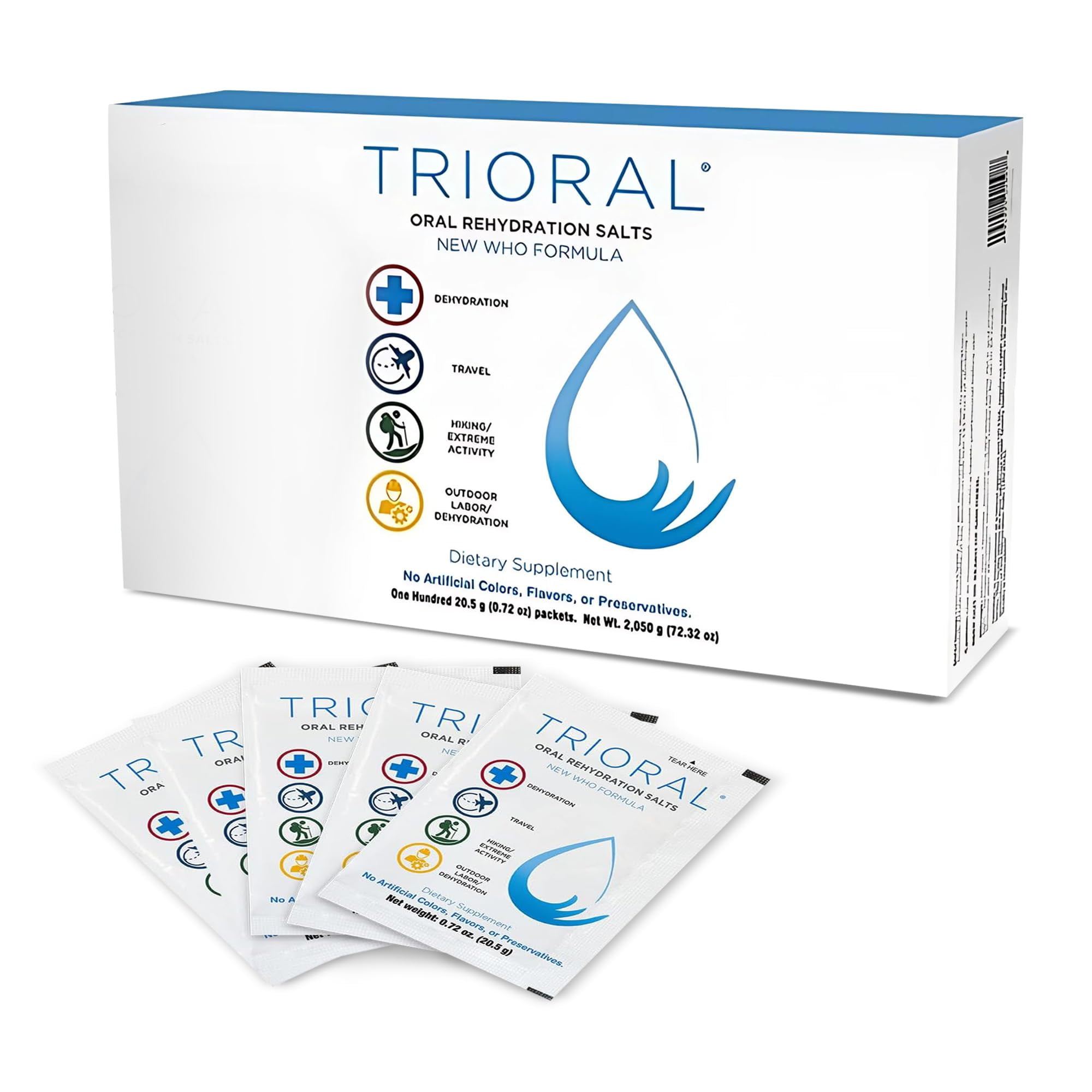 TRIORAL Hydration Electrolytes Powder (100Pack)-Rapid Rehydration ...