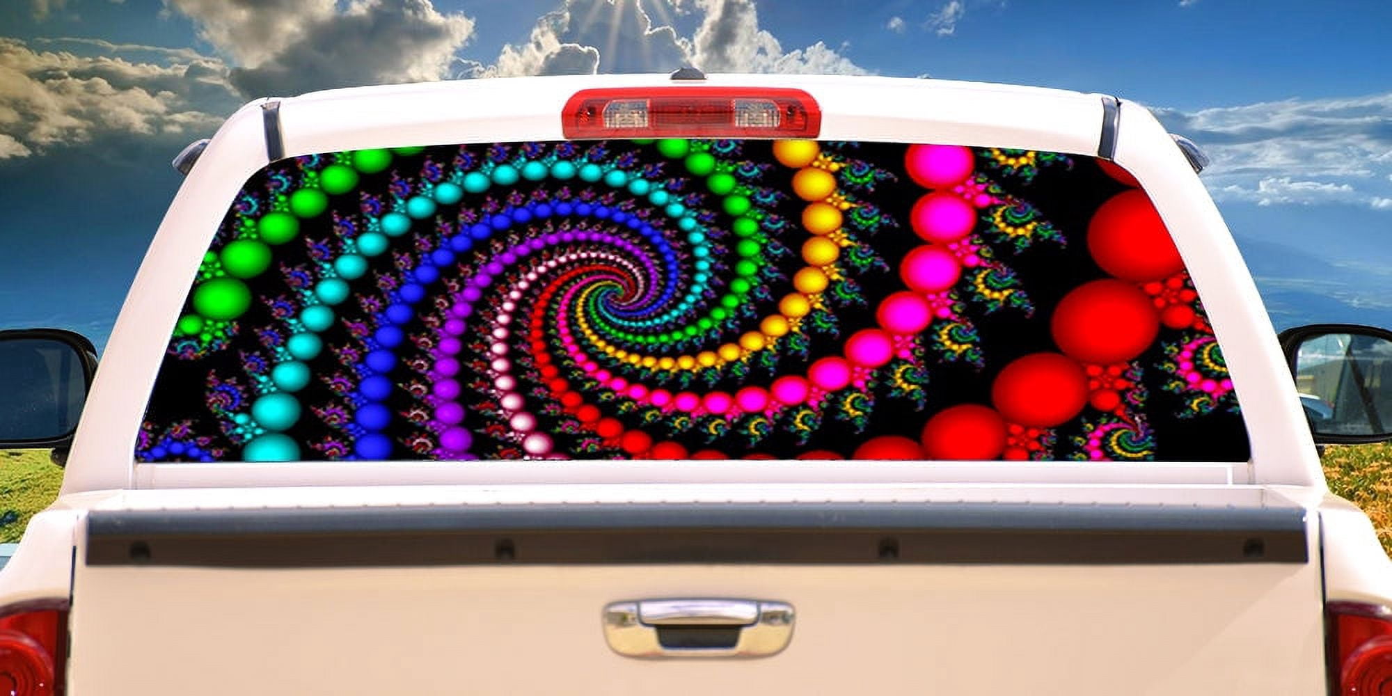 TRIP OUT Rear Window Graphic back truck decal suv view thru vinyl ...