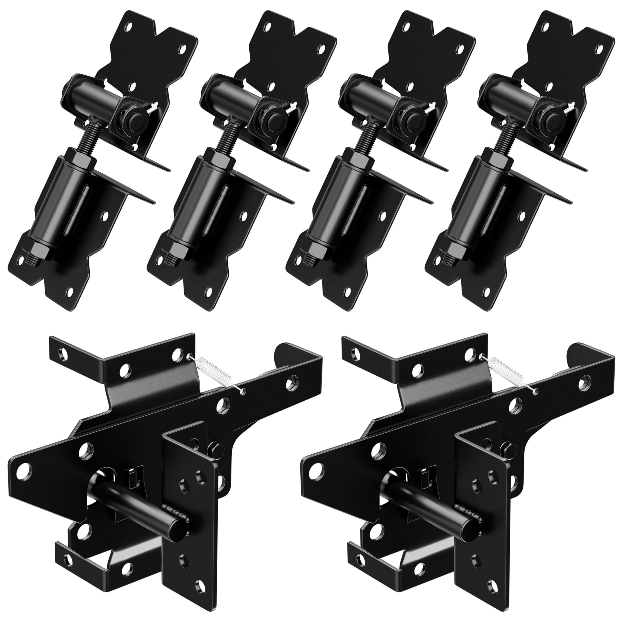 TRIPLE DEER Heavy Duty Self-Closing Gate Hinge and Latch Hardware Kit ...