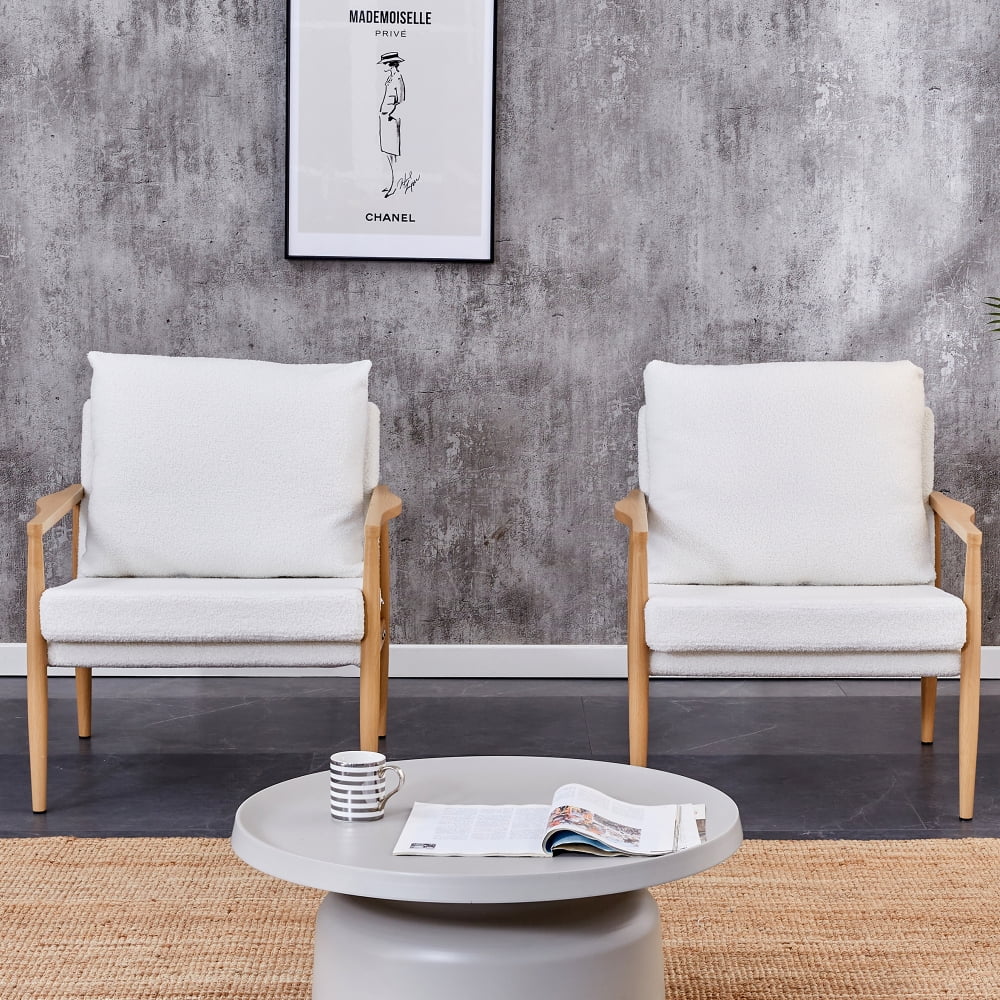 TRIPLE TREE 2-Piece Accent Chairs, Modern Velvet Upholstered Armchair ...