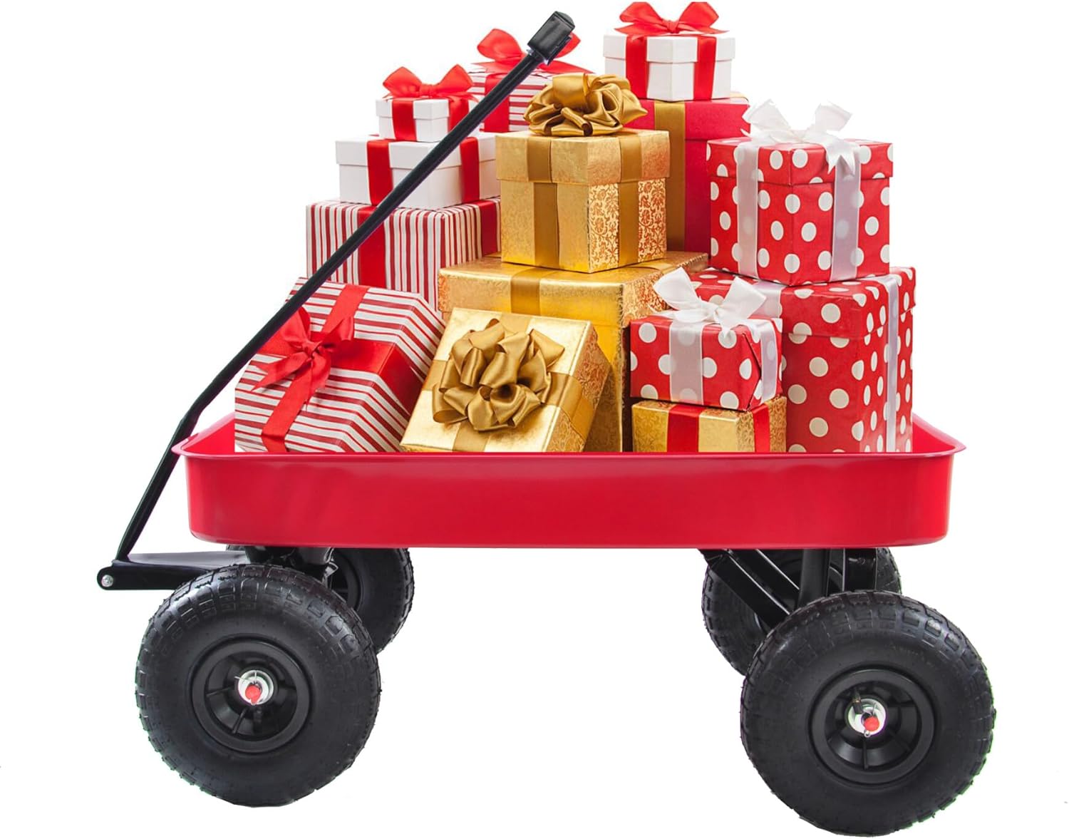 TRIPLE TREE Collapsible Folding Wagon, Push Pull Foldable Beach Wagon ...