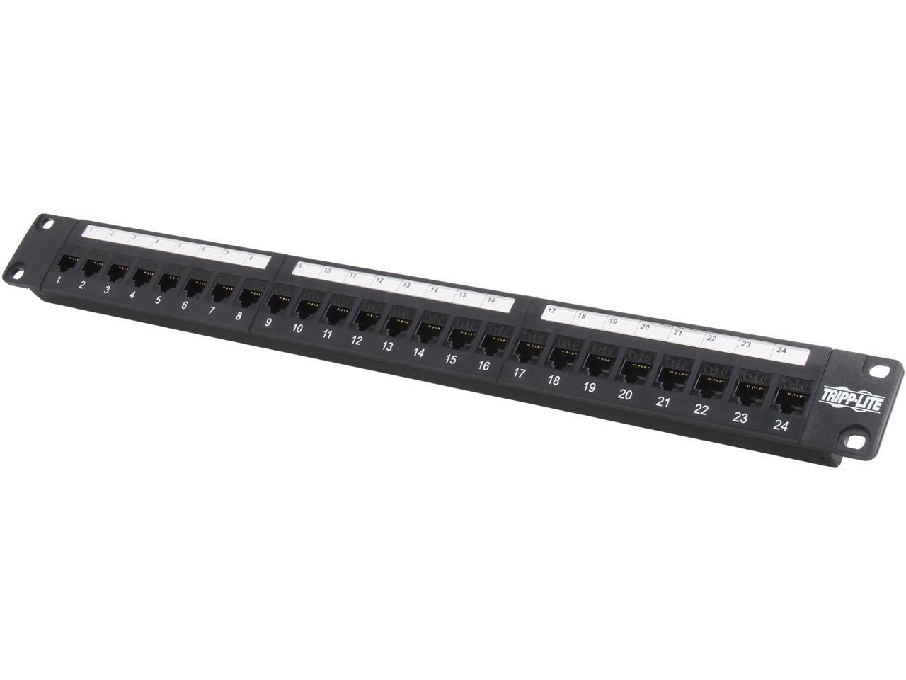 TRIPP LITE 24-Port 1U Rackmount Cat6 Feedthrough Patch Panel, RJ45 ...