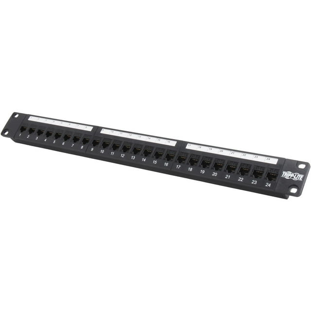 TRIPP LITE 24-Port 1U Rackmount Cat6 Feedthrough Patch Panel, RJ45 ...