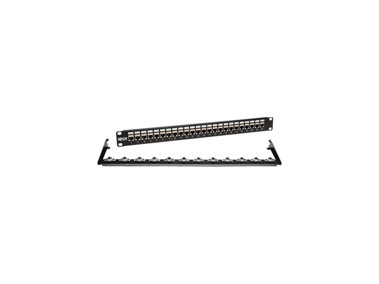 TRIPP LITE 24-Port 1U Rackmount STP Shielded Cat6 / Cat5 Feedthrough ...