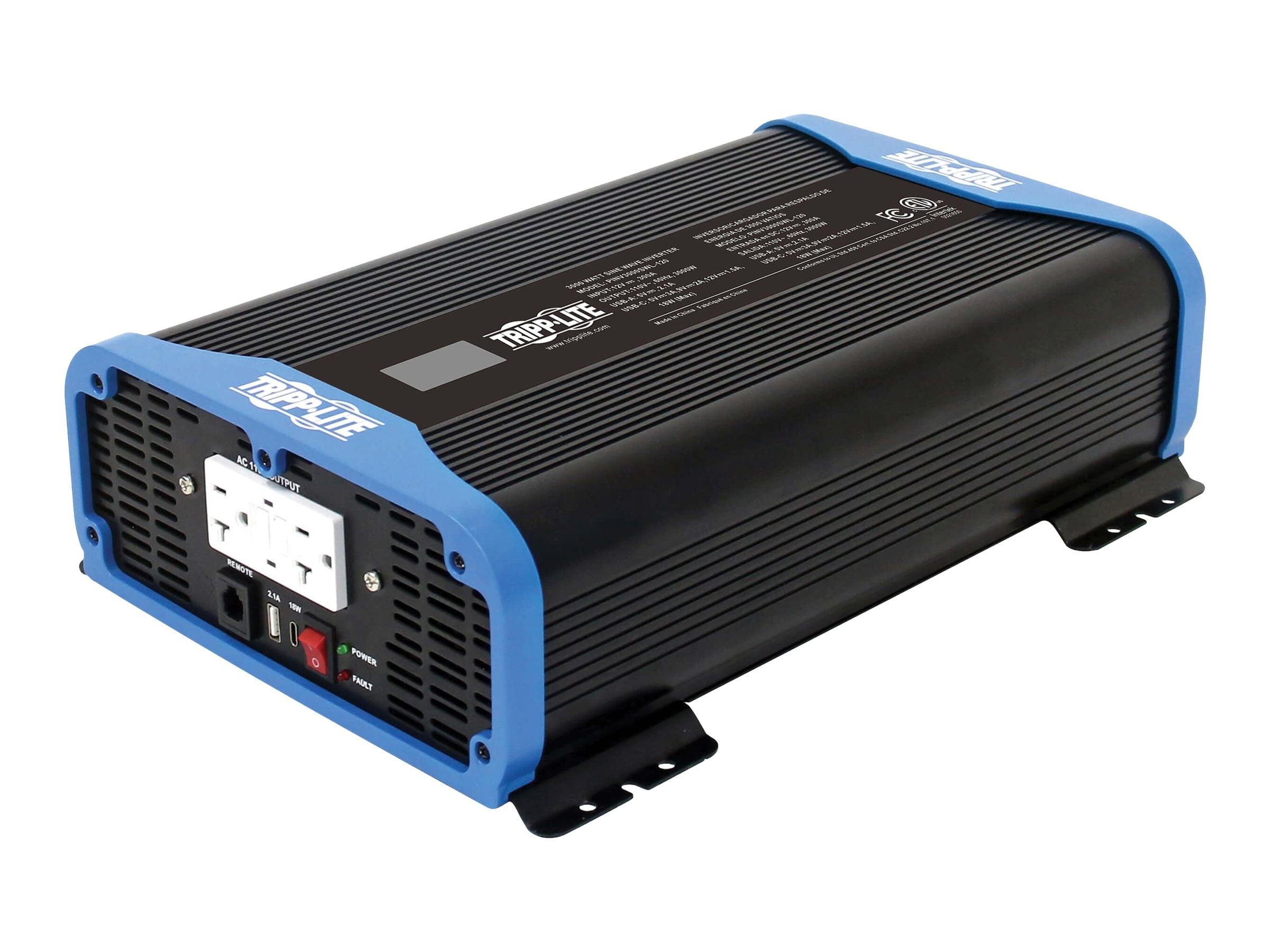 TRIPP LITE PINV2000SWL-120, COMPACT POWER INVERTER 2000W 2X 5-15/20R USB CHARGING W REMOTE ...