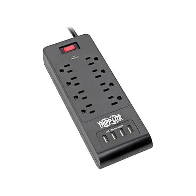 TRIPP LITE TLP864USBB 6.0 Feet 8 Outlets 1800 Joules Surge Protector ...