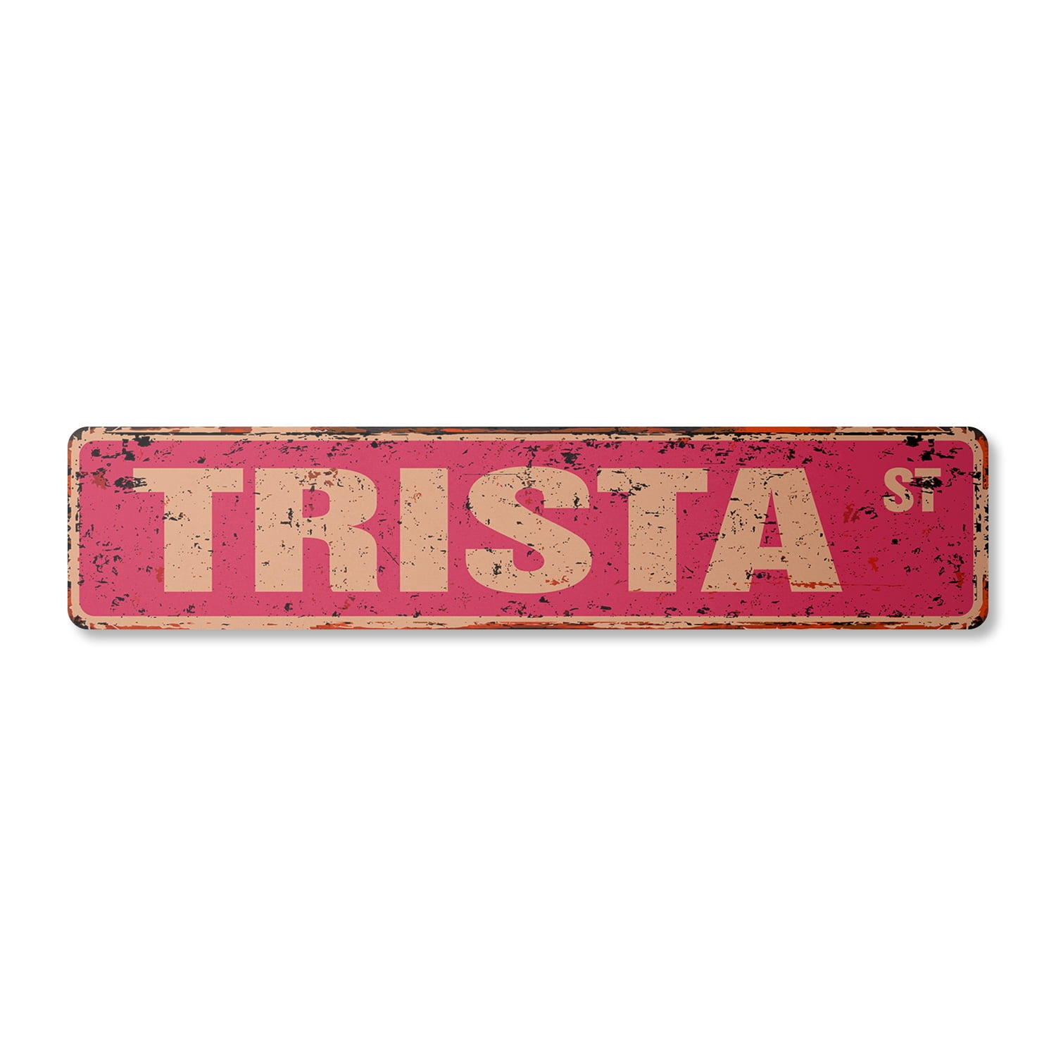 TRISTA Vintage Plastic Street Sign Childrens Name Room Sign | Indoor ...