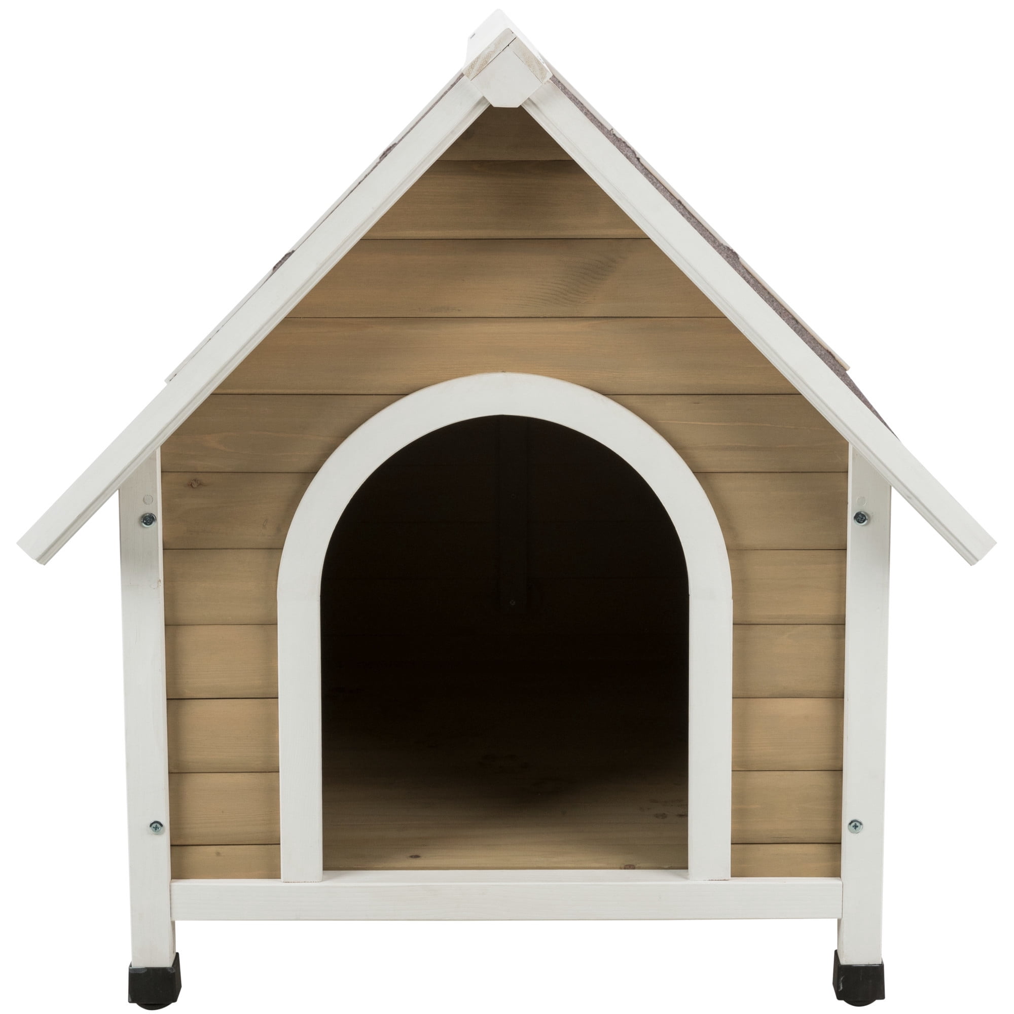 TRIXIE natura Tan Cottage Dog House, Elevated Pet Shelter, Weatherproof ...