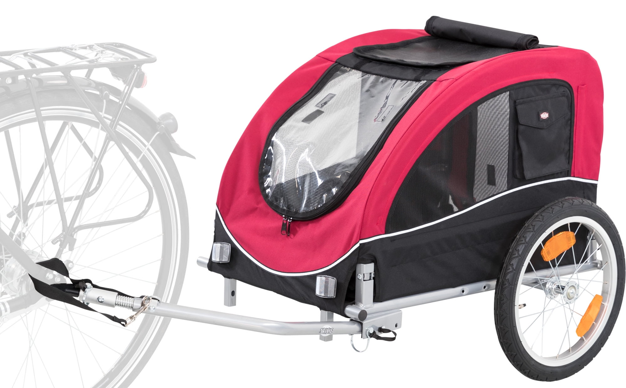 TRIXIE Foldable 2-in-1 Bicycle Trailer for Medium Dogs with Windows ...