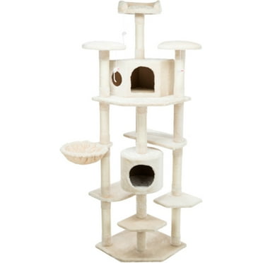 TRIXIE Lucano Plush & Sisal 3-Level 43.3" Cat Tree with Scratching ...
