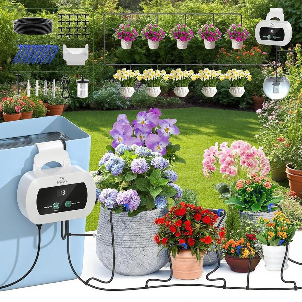 TRJZWA Automatic Watering System with Self Plant Watering Devices ...