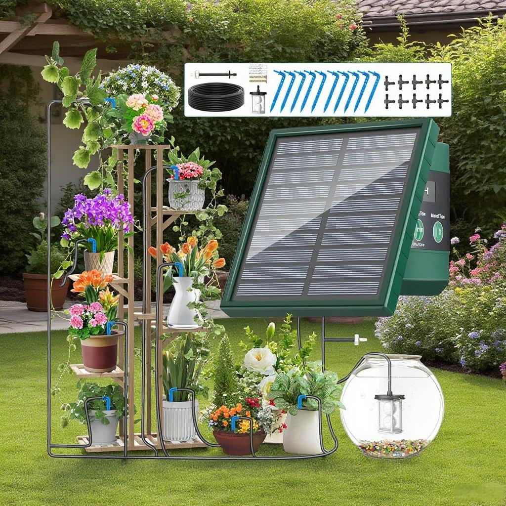 TRJZWA Solar Irrigation System for Garden Balcony Outdoor/Indoor ...