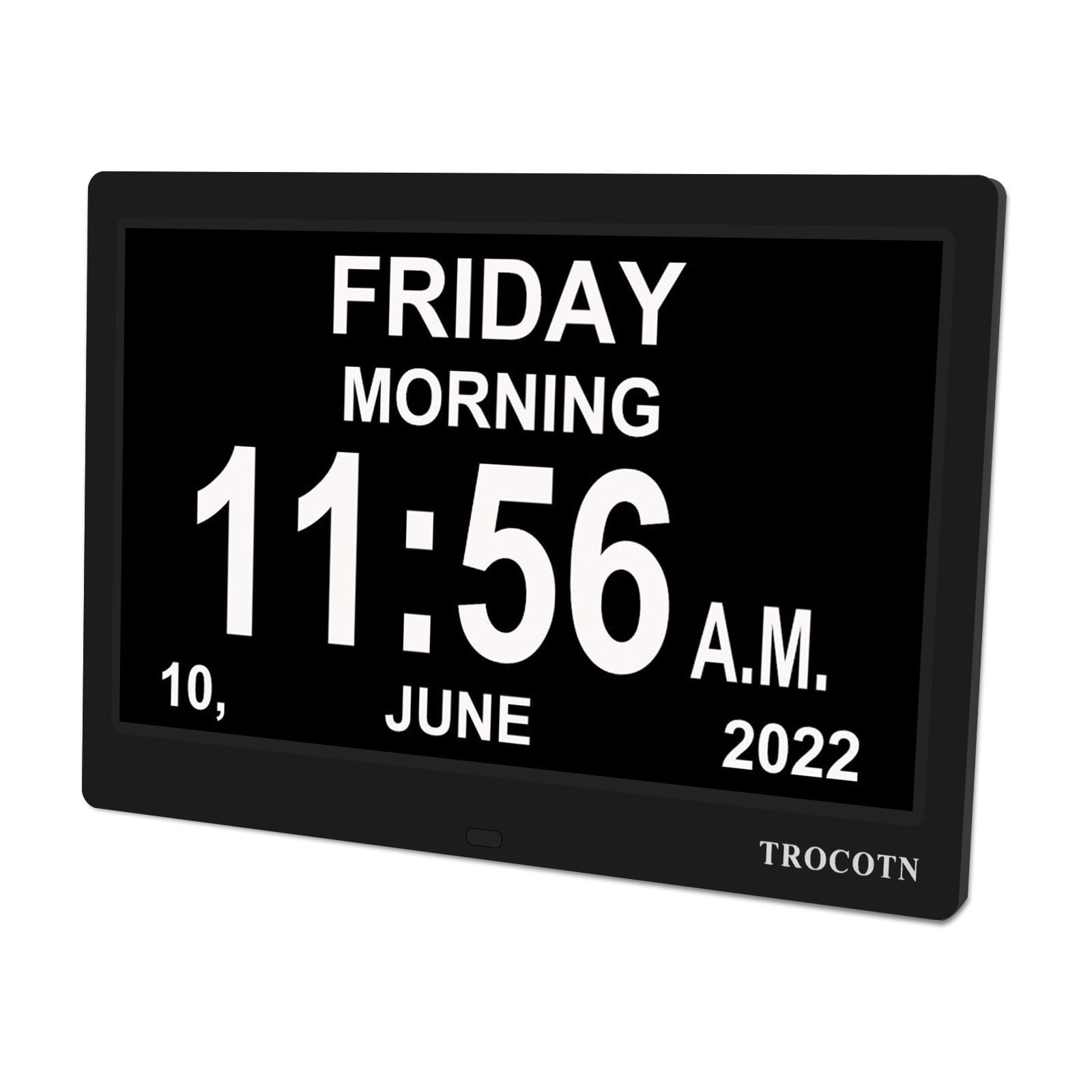 TROCOTN 10 Inch Electric Powered Digital Calendar Clock with Day & Date ...