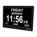 TROCOTN 10 Inch Electric Powered Digital Calendar Clock with Day & Date ...