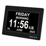 TROCOTN 7 Inch Extra Big Day Date Digital Calendar Alarm Clock with ...