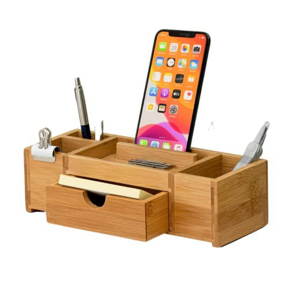 TROEX Wood with Drawers Storage Compartments Pen Phone Desktop ...