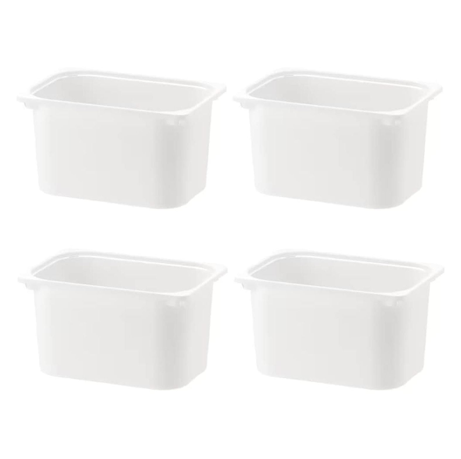 TROFAST Storage Bins - Set of 4 White Plastic Storage Boxes 16.5x11 ...