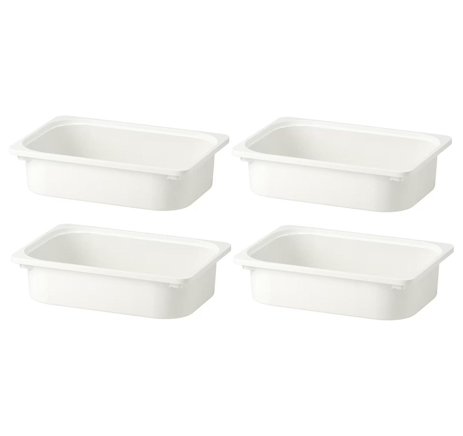 TROFAST Storage Boxes 4-Pack, White - 16.5x11.75x4 Inch Containers ...