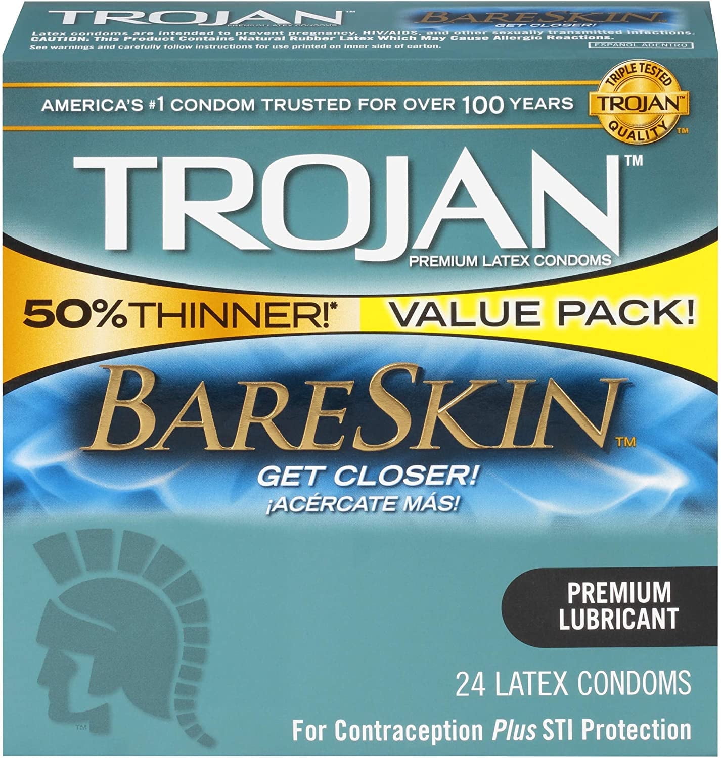 TROJAN BareSkin Thin Condoms, Lubricated Condoms For Men, America’s ...
