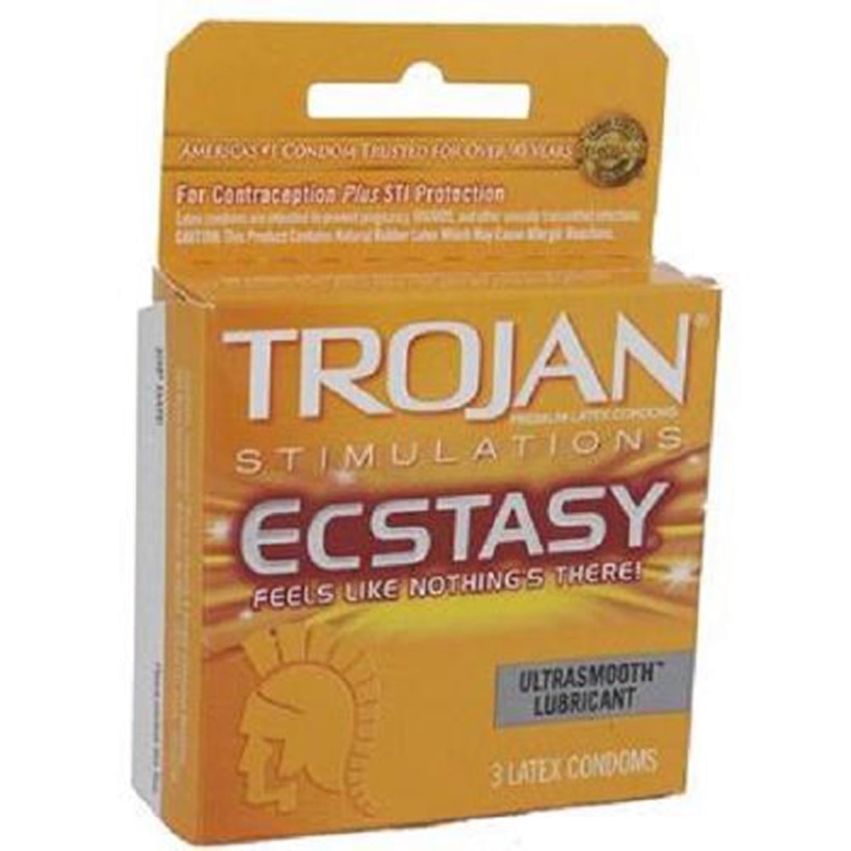 TROJAN ECSTASY ULTRASMOOTH LUBRICANT (Yellow) 3 Pk Each ( 6 in a Pack ...