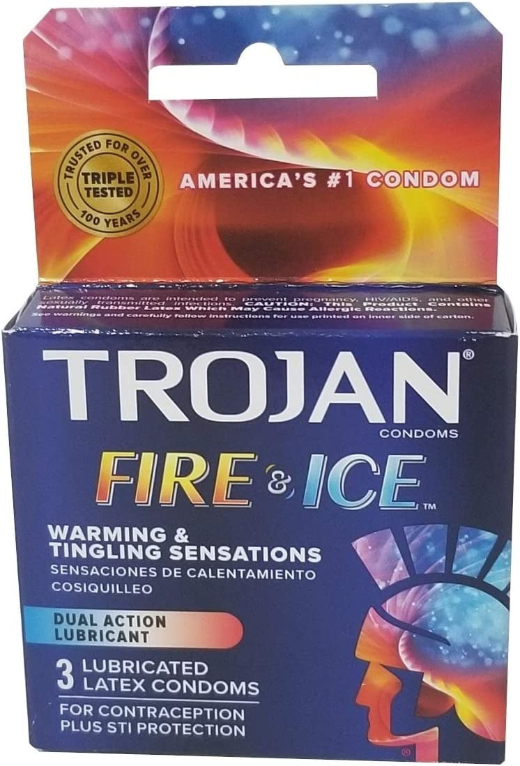 TROJAN FIRE & ICE CONDOMS DUAL ACTION LUBRICANT 18 Pack - Walmart.com