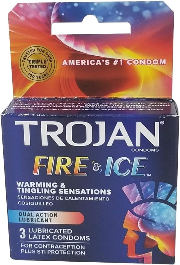 TROJAN FIRE & ICE CONDOMS DUAL ACTION LUBRICANT 18 Pack - Walmart.com