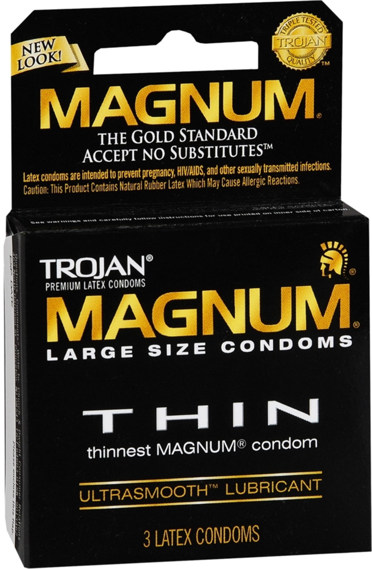 TROJAN MAGNUM Thin Condoms Large Lubricant Latex 3 Each (Pack of 6 ...